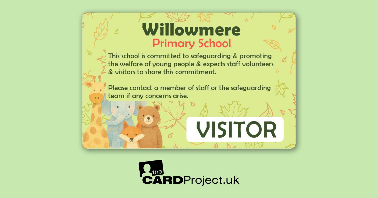 double-sided jungle animal school visitor cards, reusable visitor cards ...