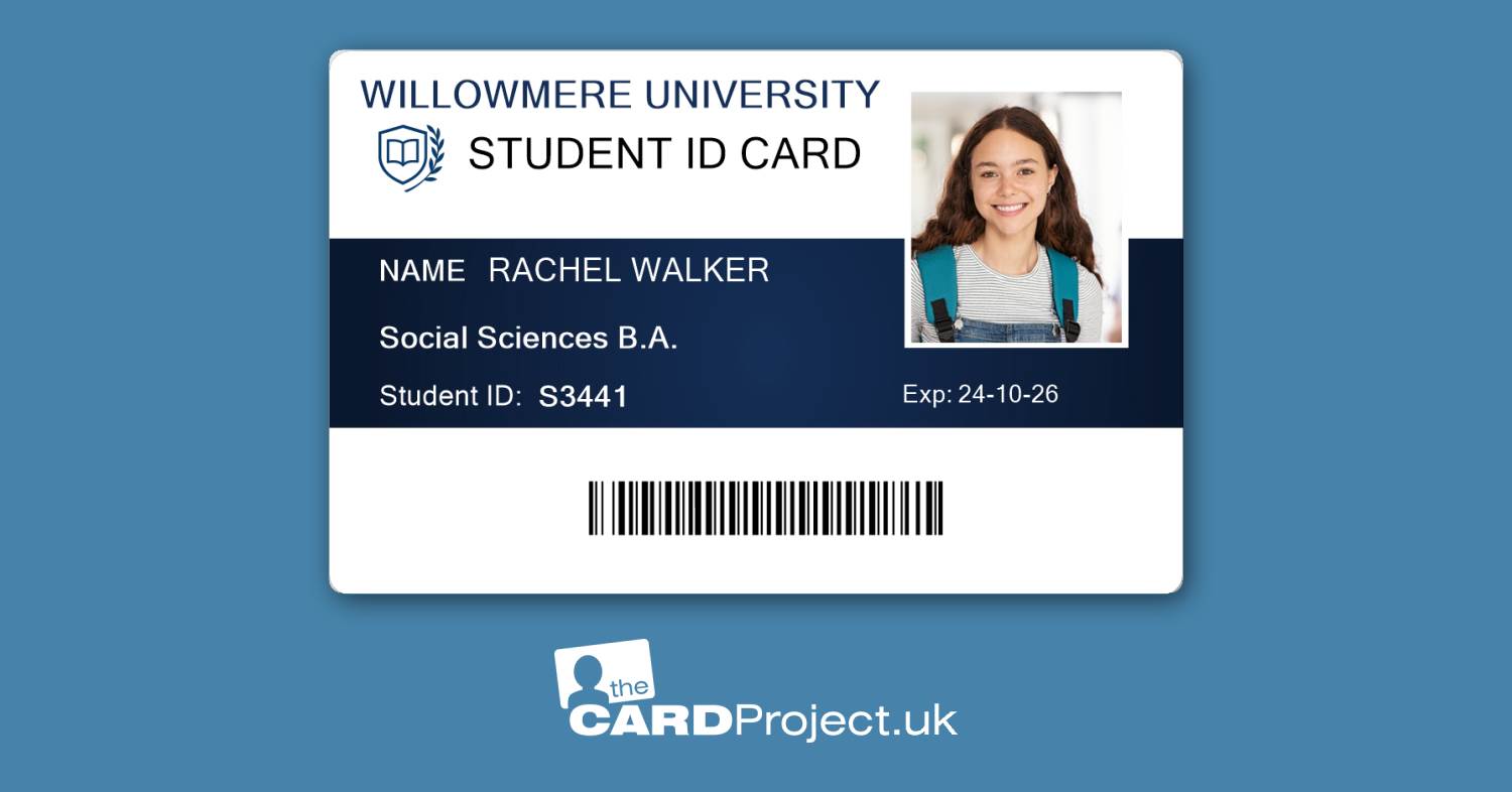 university student id card traditional design, custom blue crest id ...