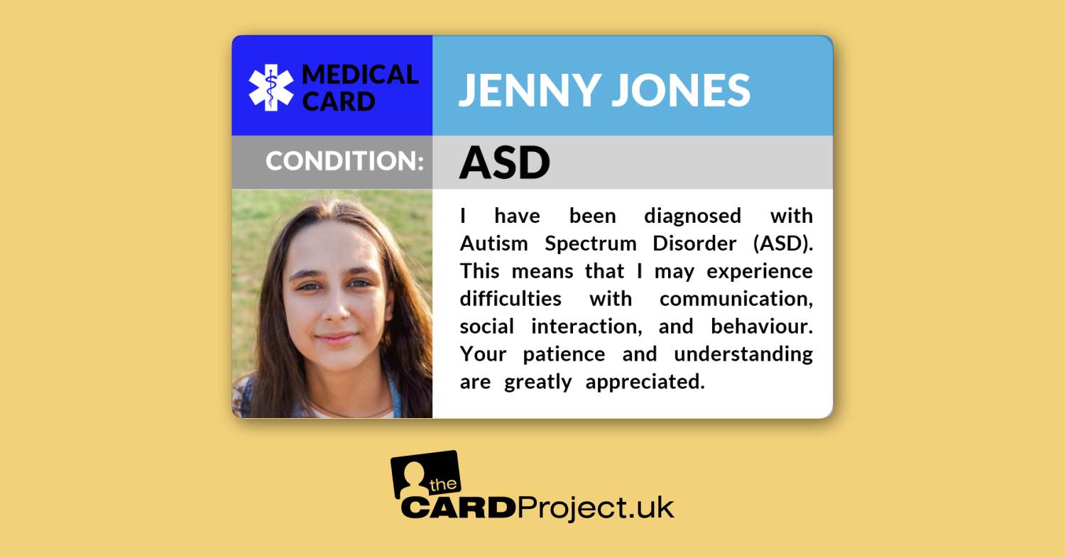 ASD Medical Photo ID Card for Autism Spectrum Disorder – Emergency ...