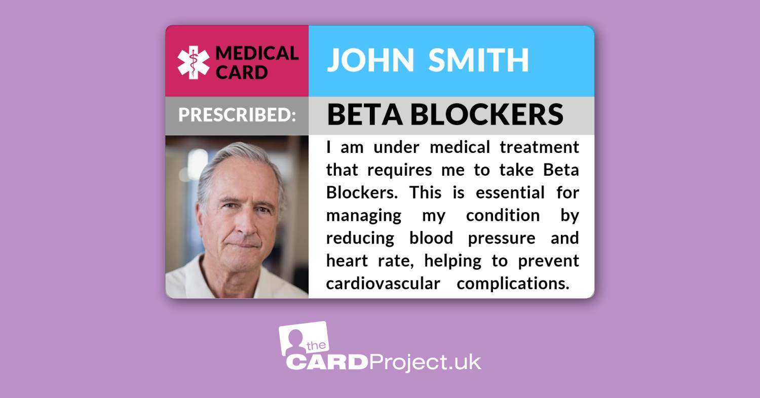 Beta Blocker Medication Information Card - Emergency Medical Alert ID ...