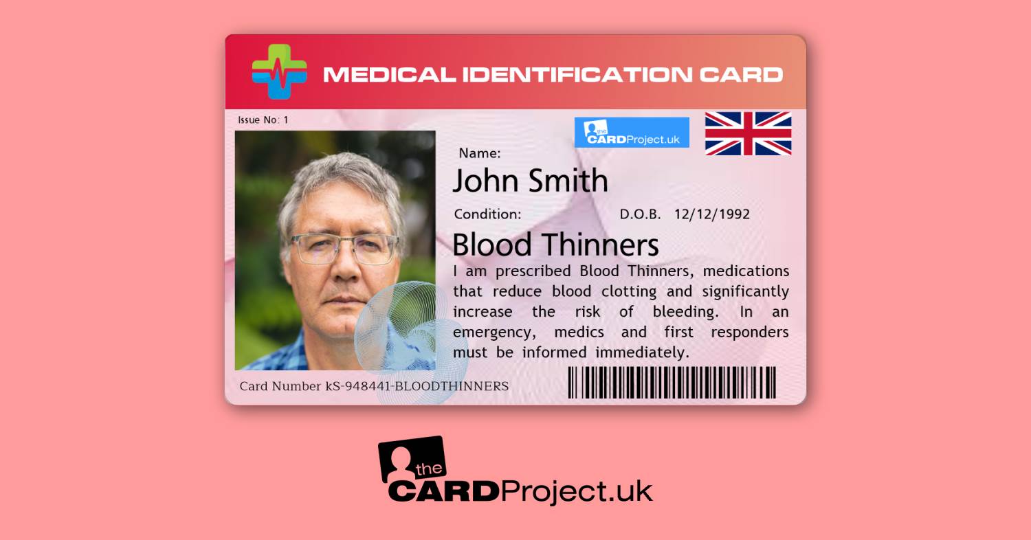 Blood Thinner Medical Alert ID Card - Essential Emergency Health ...