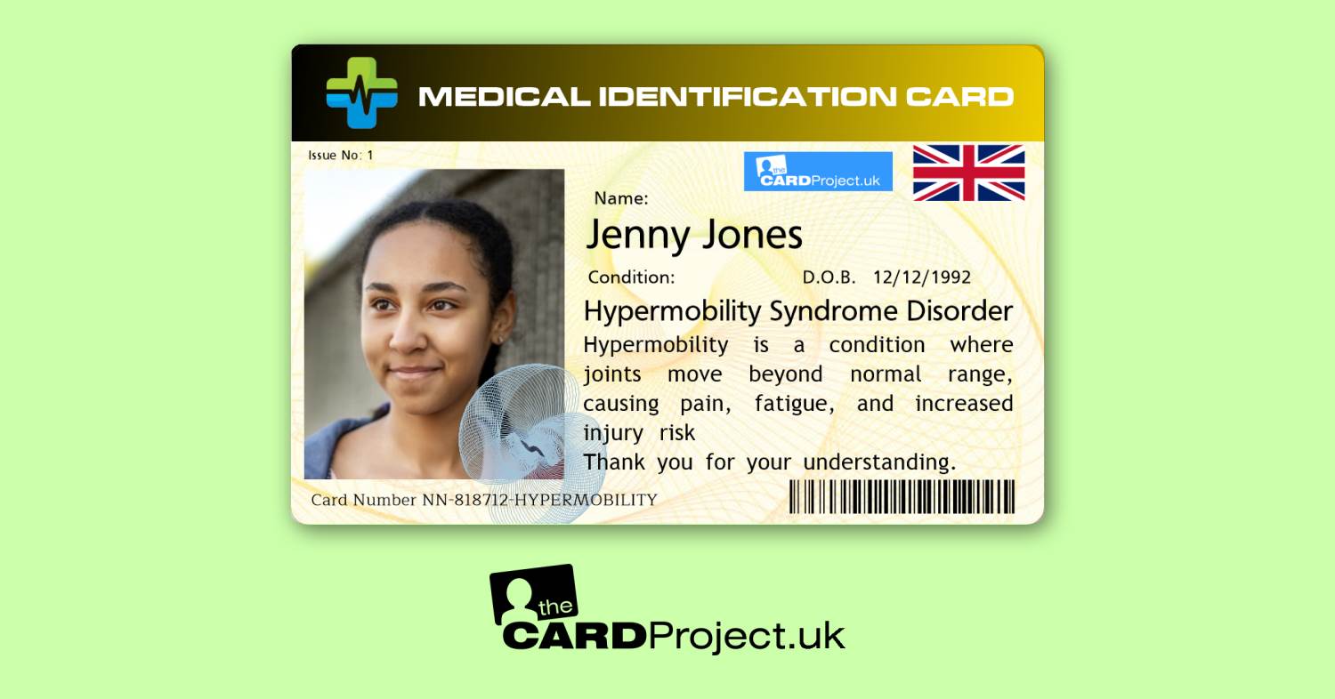 Hypermobility Syndrome Disorder Medical ID Card - Personalized Health ...