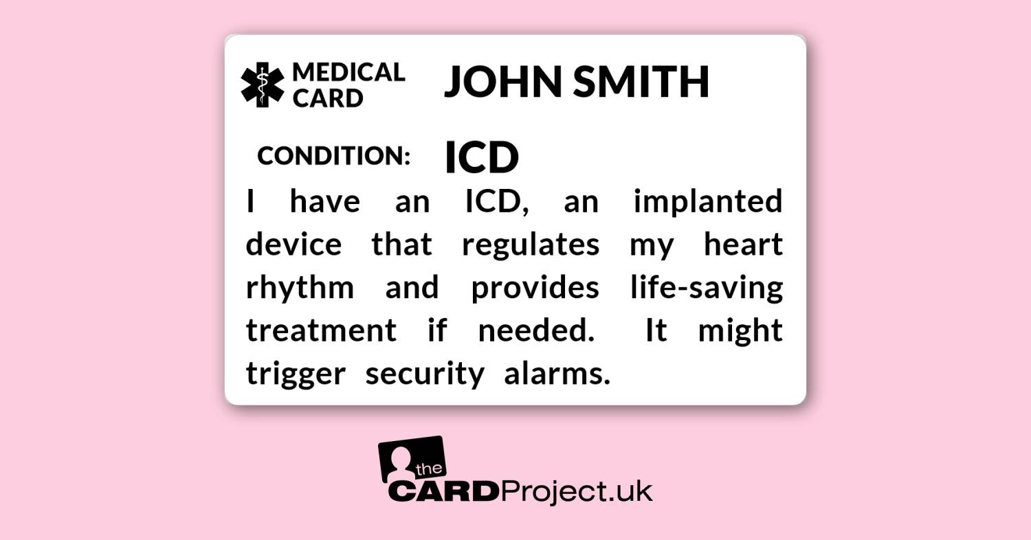 ICD Mono Medical ID Card – Double-Sided Heart Condition Alert for ...