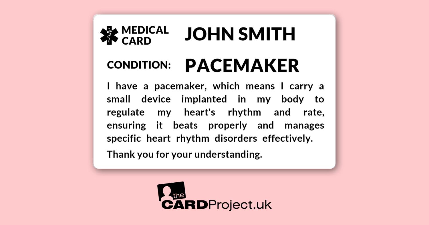 Pacemaker Mono Medical ID Card - Durable, Easy-to-Read Pacemaker Alert ...