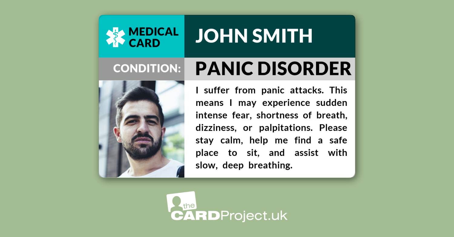 Panic Disorder Medical Photo ID Card for Panic Attacks – Emergency ...