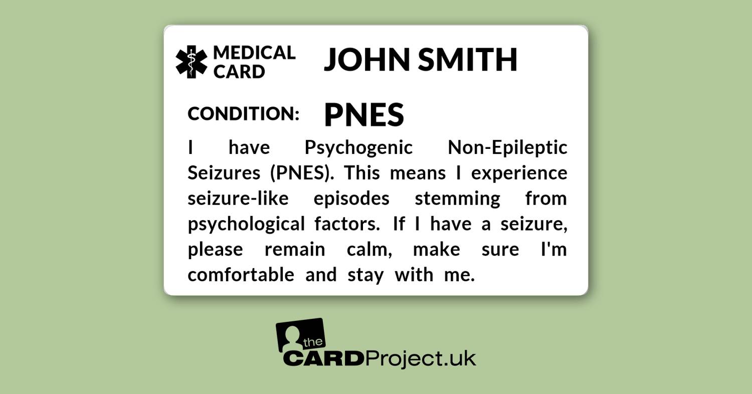 PNES Mono Medical ID Card for Psychogenic Non-Epileptic Seizures ...