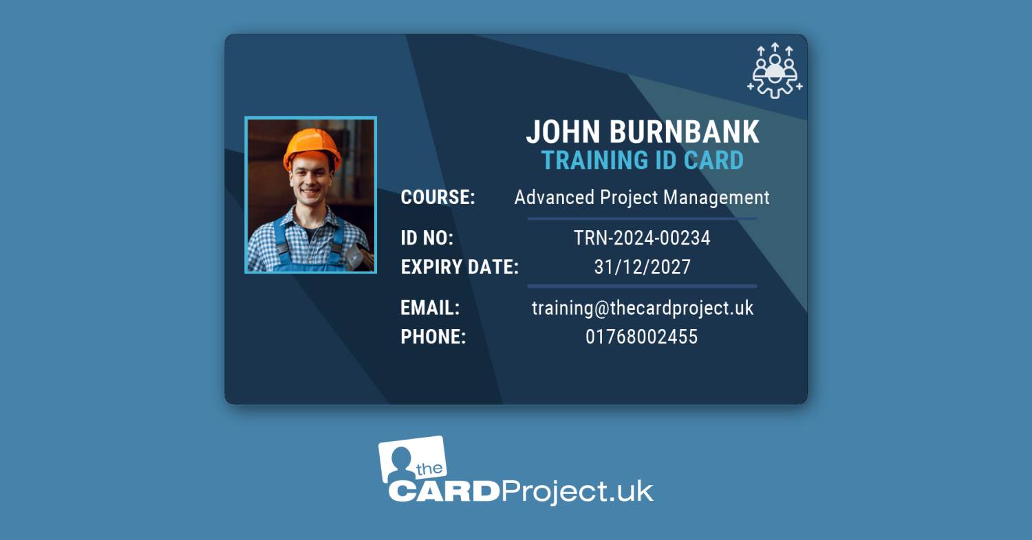 training id card, personalised training card, course completion card ...